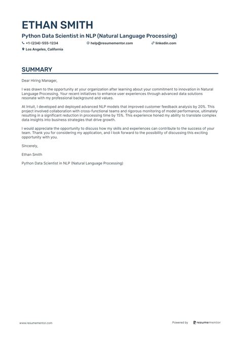 Python Data Scientiest Cover Letter Examples By