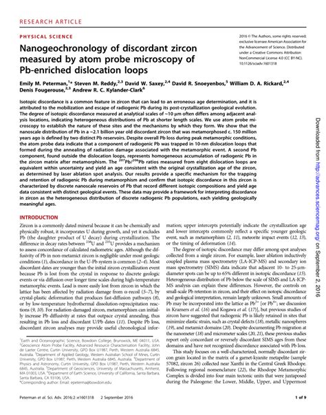 Pdf Nanogeochronology Of Discordant Zircon Measured By Atom Probe