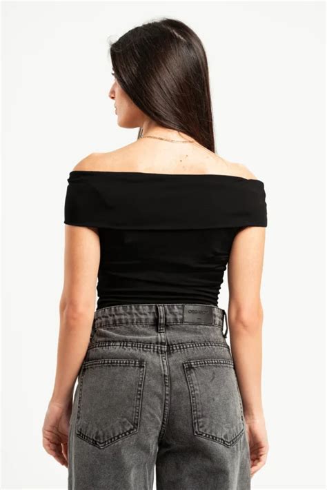Dazy Black Off Shoulder Fitted Top Size Xl Loirst