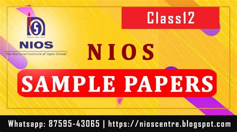 Nios Sample Paper Class 12