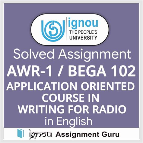 awr 1 bega 102 application oriented course in writing for radio in