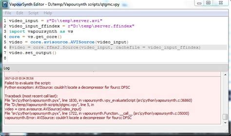 cannot load frame server avi into vapoursynth videohelp forum