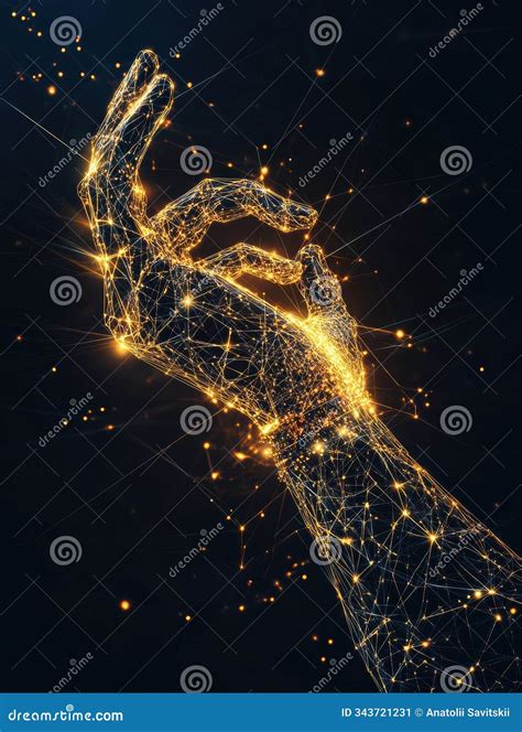 An Abstract Representation Features A Prosthetic Arm Glowing With Neural Signals Highlighting