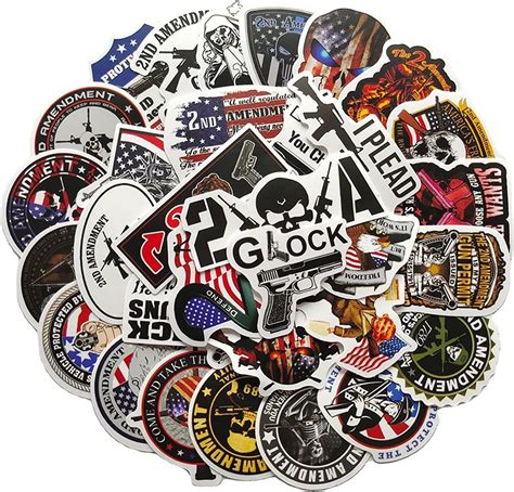 Quta Us 2nd Amendment Stickers Pack 50pcs American Act