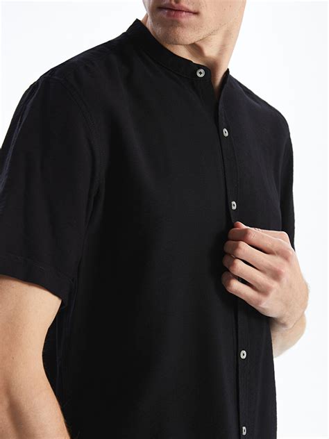 Lcw Vision Mens Short Sleeve Mandarin Collar Shirt S59845z8 Cvl Lc
