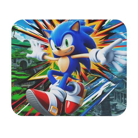 Sonic The Hedgehog Mouse Pad Dynamic Colorful Art For Gamers Perfect For Fans Vibrant Colors