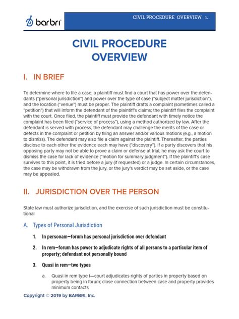 Federal Civil Procedure Overview Pdf Collateral Estoppel Discovery Law