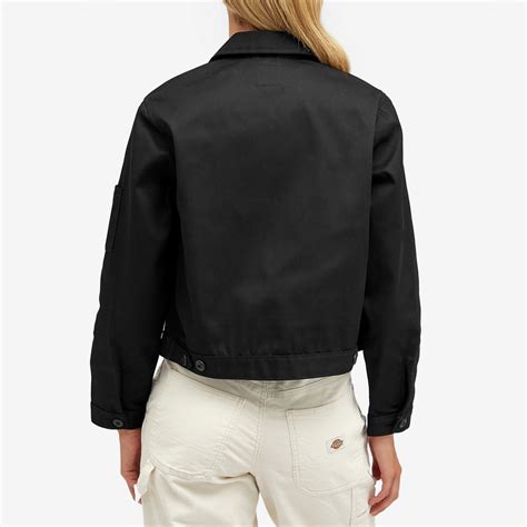 Dickies Womens Unlined Cropped Eisenhower Jacket In Black Dickies