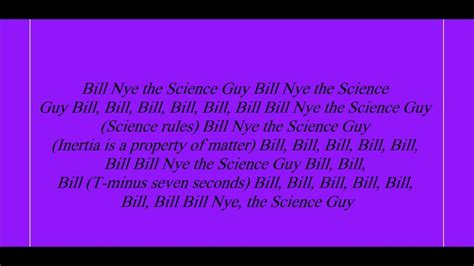 Bill Nye The Science Guy Theme Song Lyrics