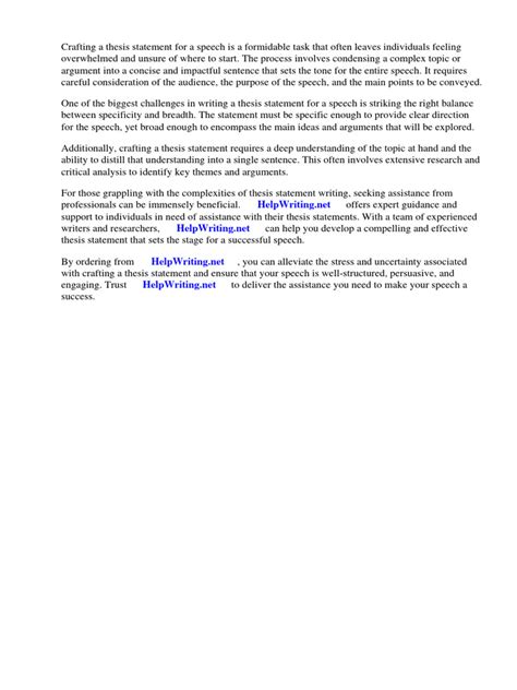 Thesis Statement Example For Speech Pdf Essays Thesis