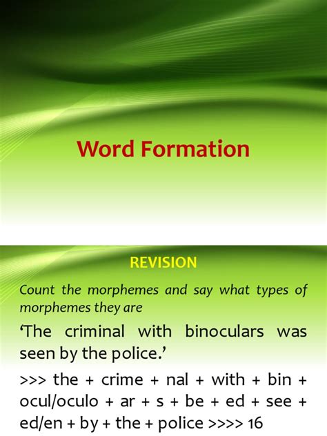 1 2 Word Formation Pdf Word Morphology Linguistics