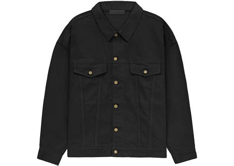 Fear Of God Essentials Denim Jacket Jet Black Mens Fw23 Us