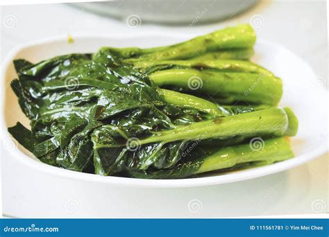 Chinese Style Stir Fried Vegetable Kai Lan Stock Image Image Of