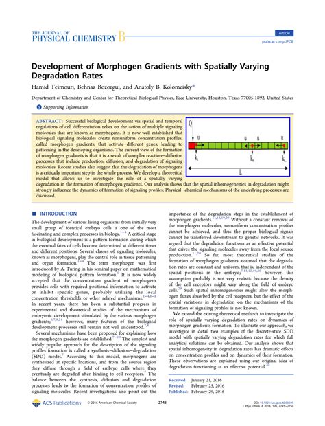 Pdf Development Of Morphogen Gradients With Spatially Varying Degradation Rates