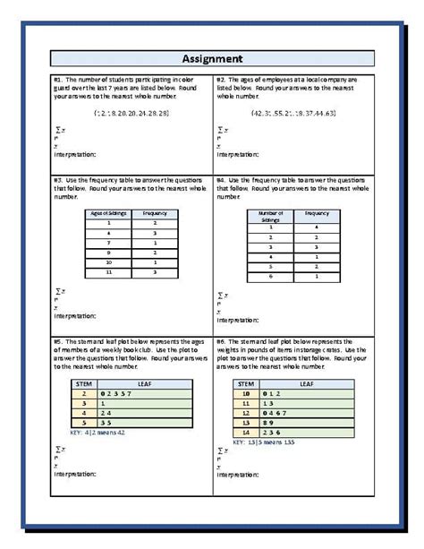 Statistics Calculate The Mean Multiple Representations Notes