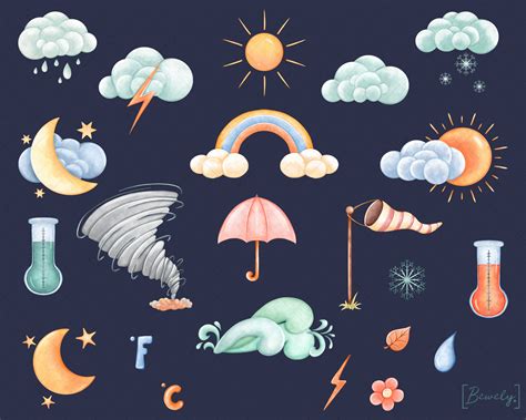 Weather Sticker Sheet Weather Planner Stickers Bullet Etsy