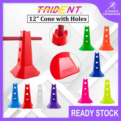 Trident Training Cone With Holes 12” Agility Speed Markers Cone Kon Lubang Skittle Cone Sport