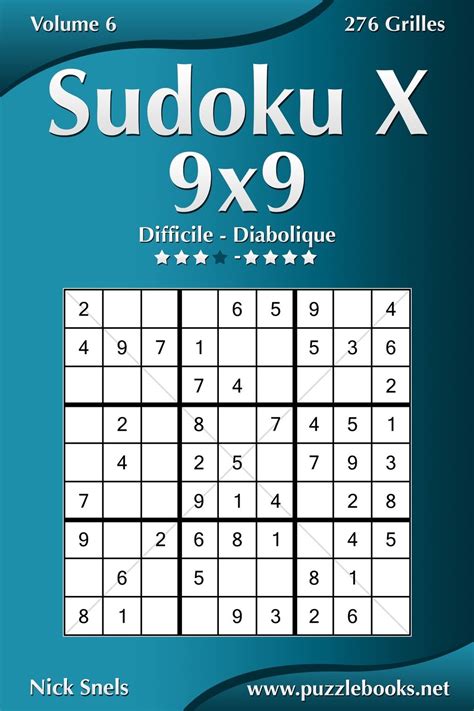 Sudoku X 9x9 Difficile à Diabolique Volume 6 276 Grilles