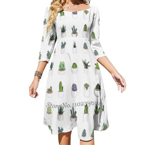 Succulents Evening Party Dresses Midi Sexy Dress Female Sweet One Piece