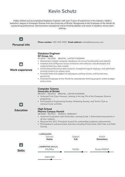 Data Modeler Resume Sample Kickresume