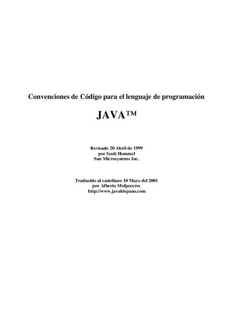 Pdf Convenciones Codigo Java