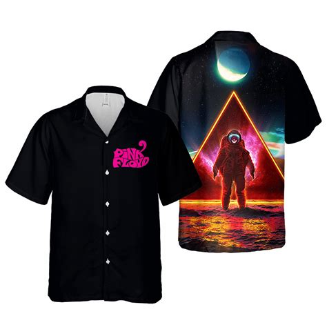 Pink Floyd Merch Astronaut Art Triangle Rainbow Cuban Shirt Premium