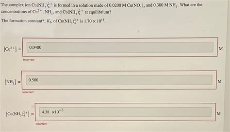 The Complex Ion Cunh342 ﻿is Formed In A Solution