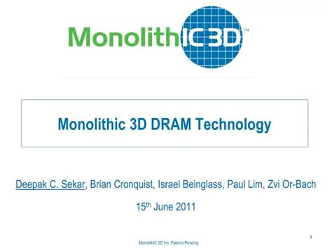 Ppt Monolithic 3d Dram Technology Powerpoint Presentation Free Download Id1119513