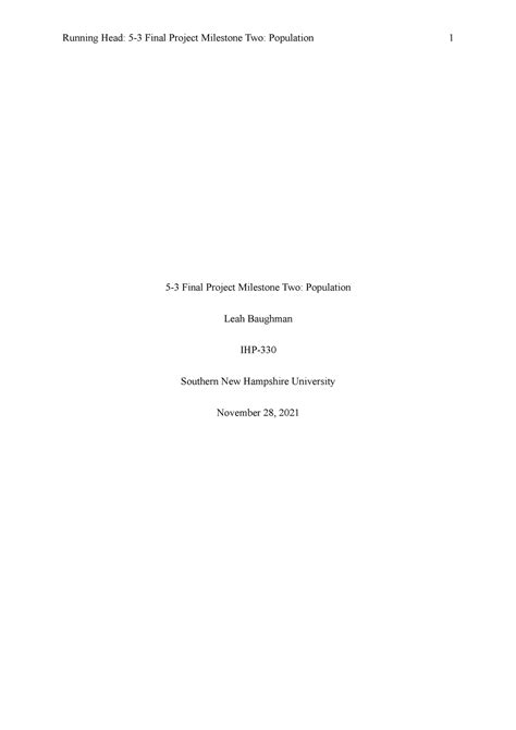 Ihp 330 5 3 Final Project Milestone Two Population 5 3 Final Project Milestone Two Population