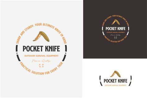 Colorful Pocket Knife Emblem Logo Icon Graphic By Pyruosid · Creative