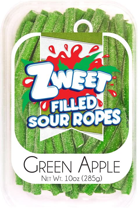 Zweet Sour Apple Ropes Candy Ropes 10 Ounce Sour Kosher