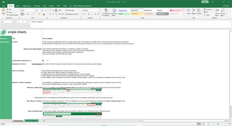Pareto Chart Excel Template Simple Sheets