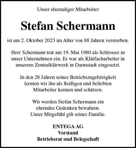 Traueranzeigen Von Stefan Schermann Vrm Trauerde