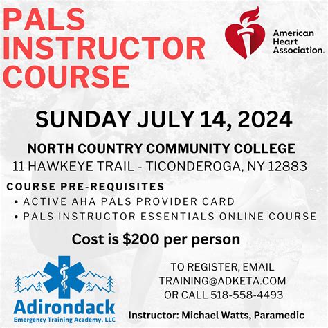 Pals Instructor Course To Be Held At Nccc