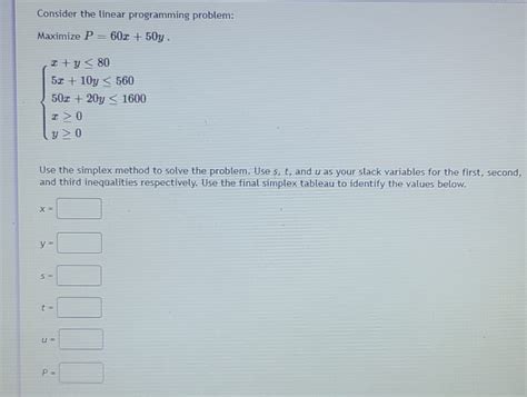 Solved Consider The Linear Programming Problem Maximize P
