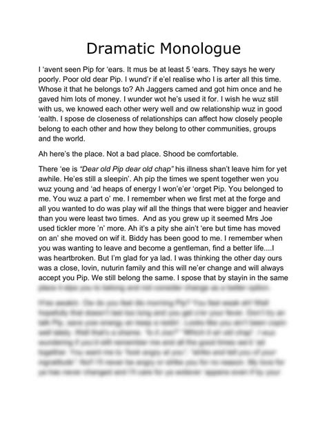 Dramatic Monologue Examples