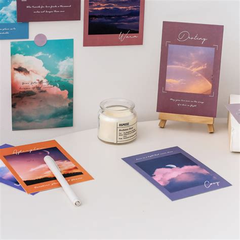 15pcs Sunset Colorful Clouds Posters Decorative Ca Grandado