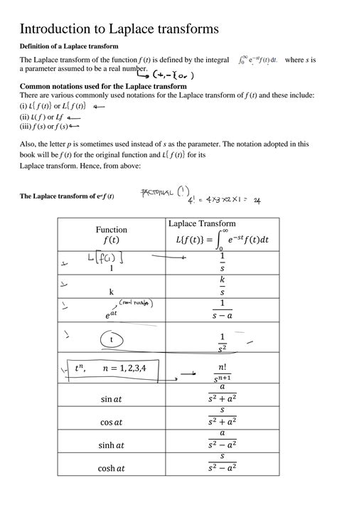 SOLUTION: Introduction to laplace transforms - Studypool