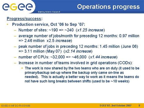 Enabling Grids For Escienc E The Egee Infrastructure Enabling Grids For Escienc E The Egee Infrastructure