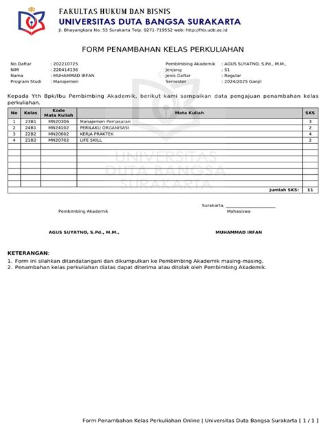 Form Tambah Kelas Udb 220414136 Muhammad Irfan Pdf
