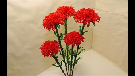 Гвоздика из бисера.Сеточка для гвоздики / Carnation from beads. Mesh ...