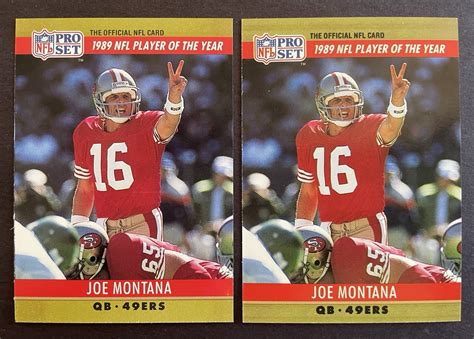 1990 Pro Set Award Winner 2 Joe Montana Jim Kelly Correct And Error