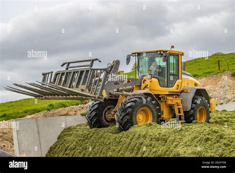 Volvo L90h Loader Packing Grass Silage Pit Near Timolegue Co Cork