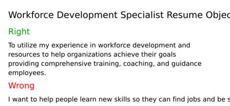 Top 18 Workforce Development Specialist Resume Objective Examples