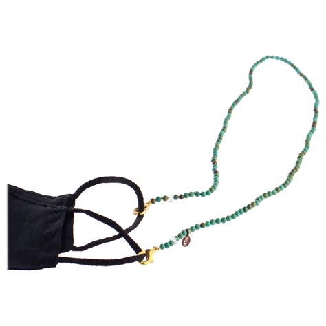 Lapis Lazuli Turquoise Quartz Rock Crystal Bead String Face Mask Holder