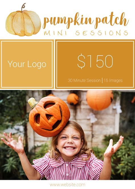 Photoshop Template Pumpkin Patch Mini Session Template Halloween