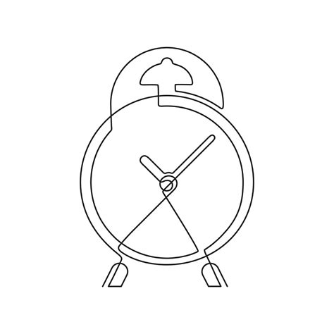 Clock Alarm Outline Time On Watch One Continuous Art Line Drawing
