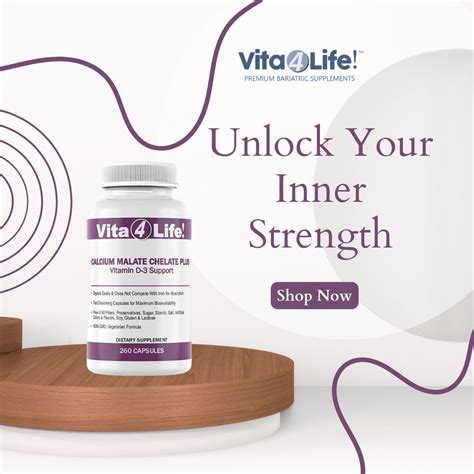 Calcium Malate Chelate Bariatric Supplement Capsules Vita4life Inc