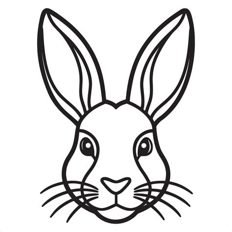A Rabbit Head Is Shown In A Line Drawing 51719325 Vector Art At Vecteezy