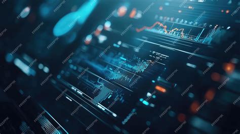 Futuristic Digital Interface With Data Visualization And Analytics For Technology And Business